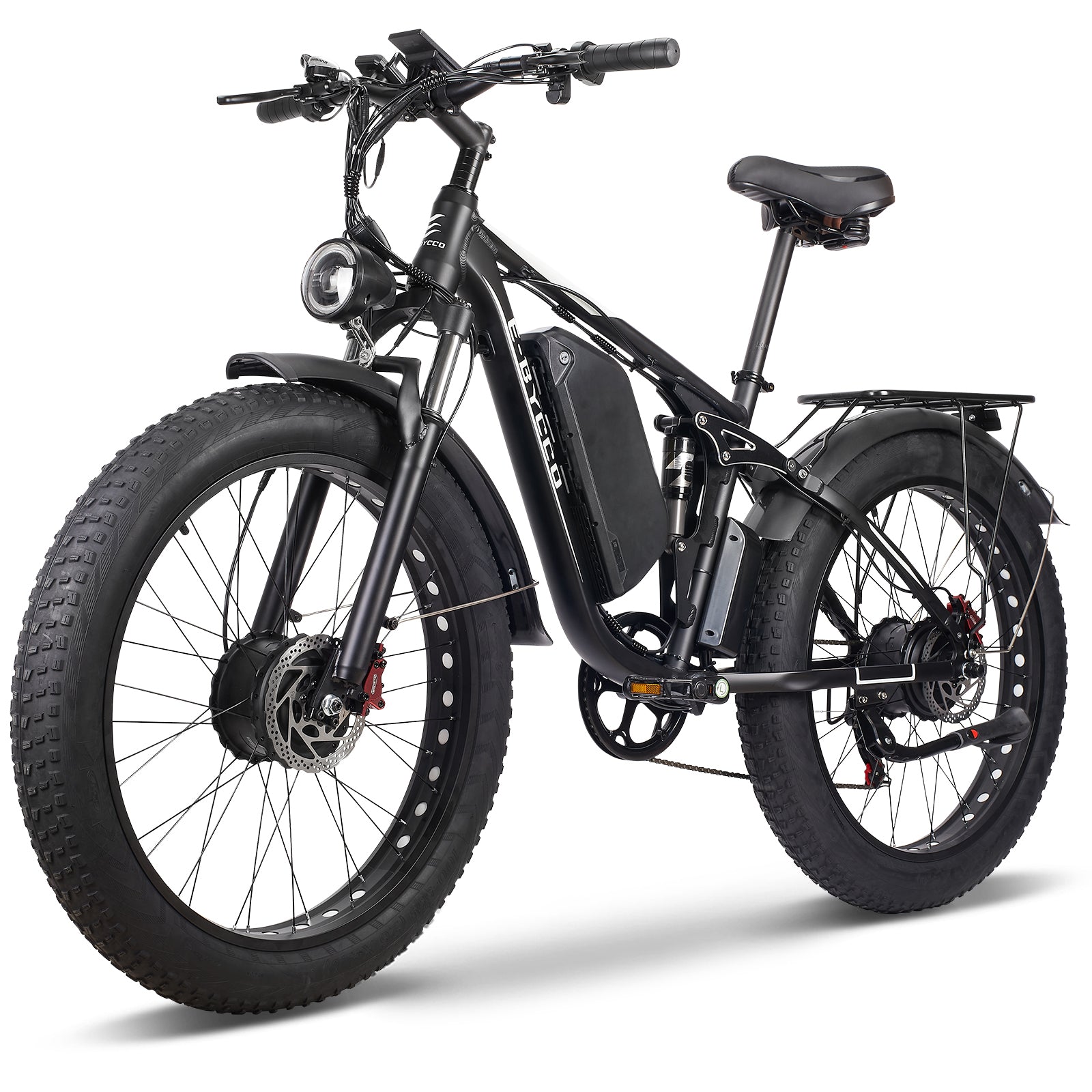 E·Bycco EB7PRO Dual Motor 2000W 52V 23Ah 26'' Fat Tire Electric Bike f